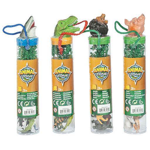 Animal Zone 4 Assortment Animal Head Tube Set